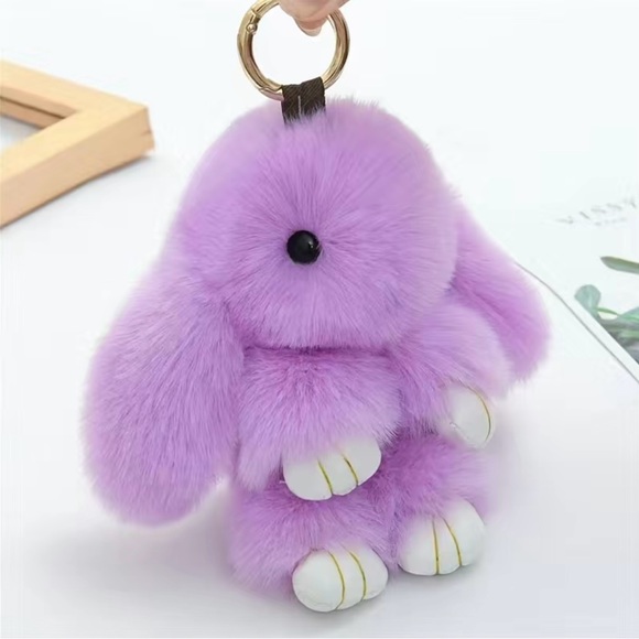 unknown | Accessories | Bunny Keychain Fluffy Keychain Or Bag Charm ...